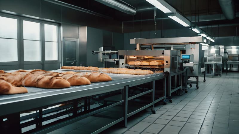 Automatic Bakery Production Line with Bread Stock Video - Video of ...