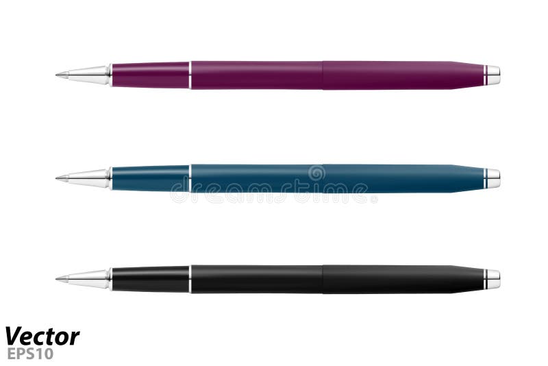 Automatic Ballpoint Pen in Vector. Stock Vector - Illustration of ...