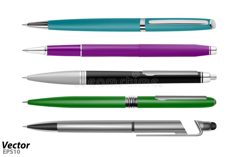 Automatic Ballpoint Pen in Vector.a Set of Handles in a Vector. Stock ...