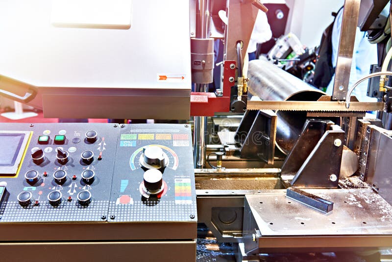 Automatic band saw editorial stock photo. Image of buttons - 154756728