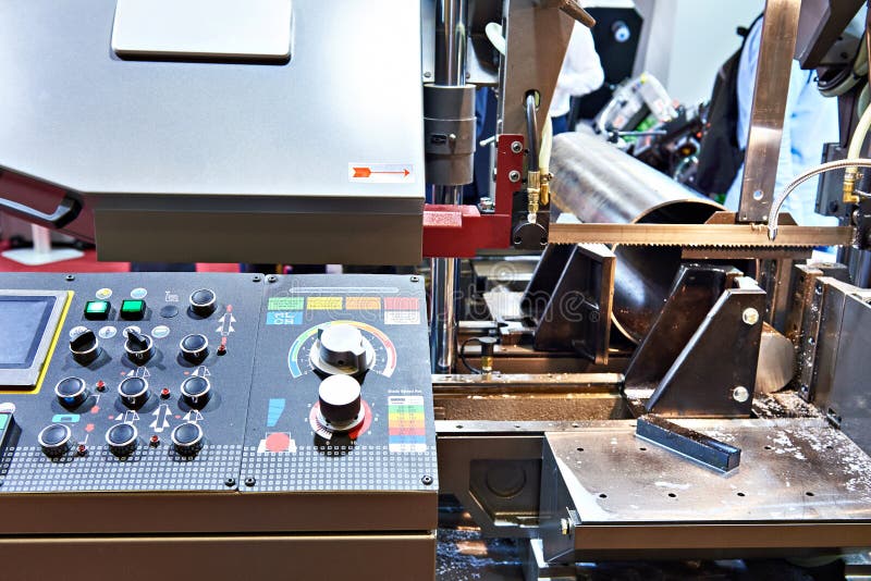 Automatic band saw stock image. Image of panel, workpiece - 151860373