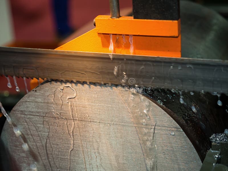 Automatic Band Saw Cutting Tool Steel Bar by Automatic Feed Stock Photo ...