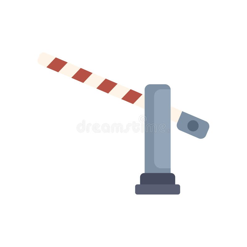 Automatic Barrier Gate Closing on White Background Stock Illustration ...