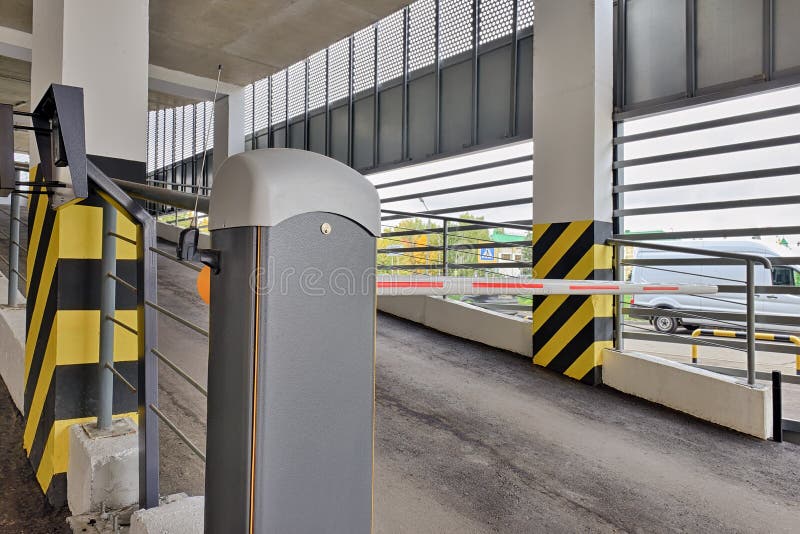Automatic Barrier Gate at the Entrance To Car Parking Stock Image ...