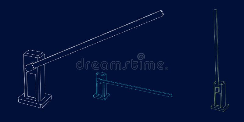 Automatic Barrier. Vector Outline Illustration Stock Vector ...