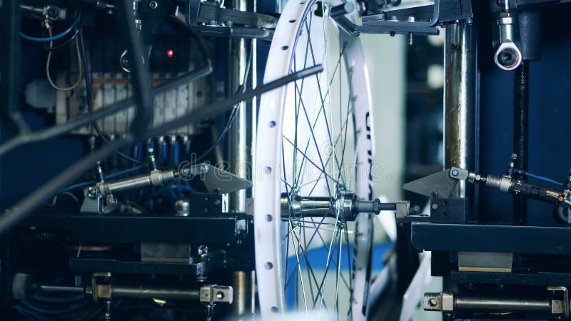 Automatic Bicycle Rim Truing Machine Stock Footage - Video of factory ...