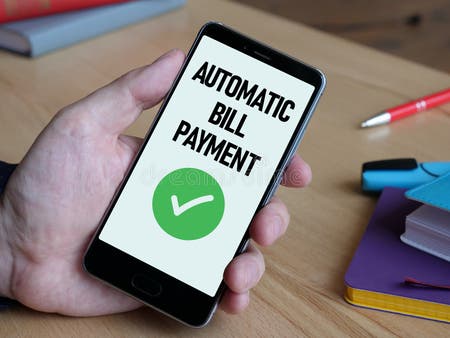 Automatic Bill Payment is Shown Using the Text Stock Photo - Image of icon, automatic: 313374528