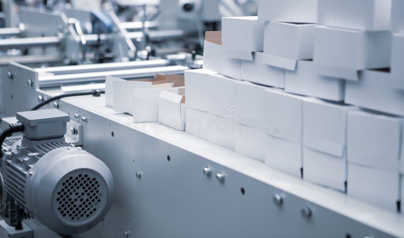 Automatic Box Folder Gluer Machine Stock Image - Image of equipment ...