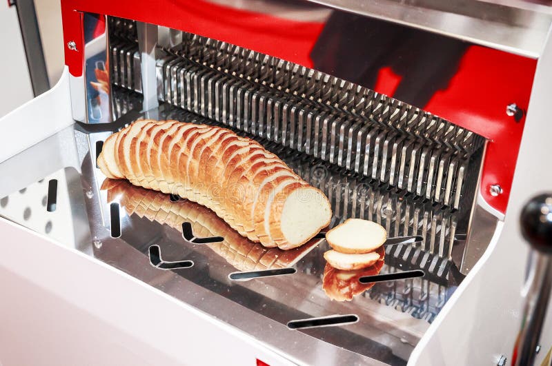 Bread slicer with big loaf stock image. Image of flour - 126603641