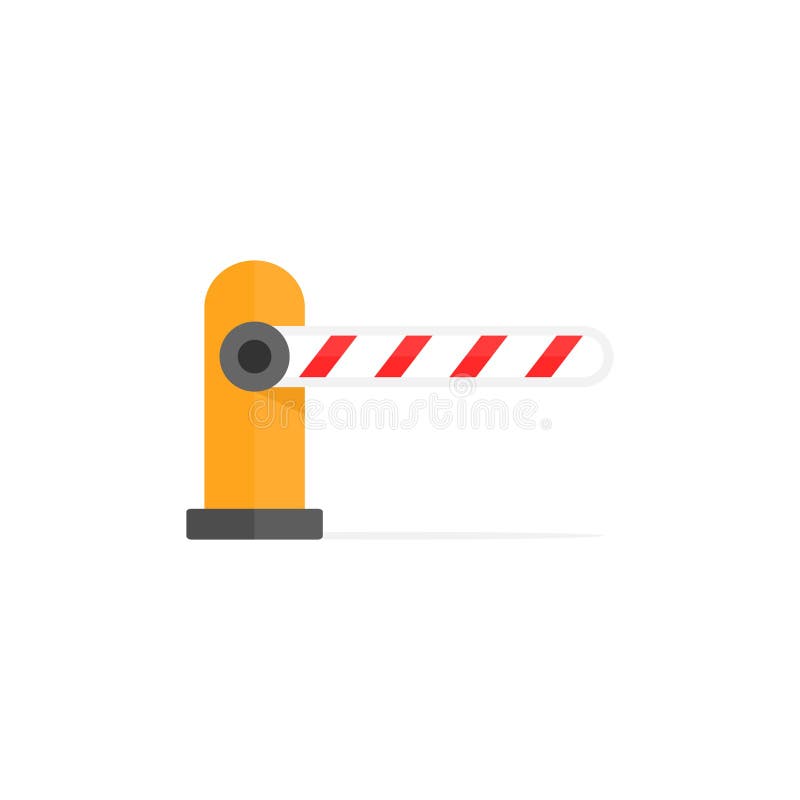 Automatic Car Barrier Icon. Closed Barrier in Flat Style Stock ...