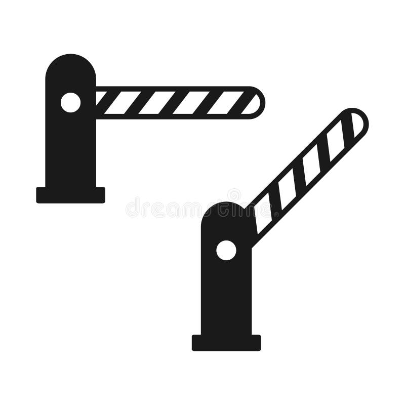 Automatic Car Barrier Icon. Open and Closed Barrier in Flat Style Stock ...