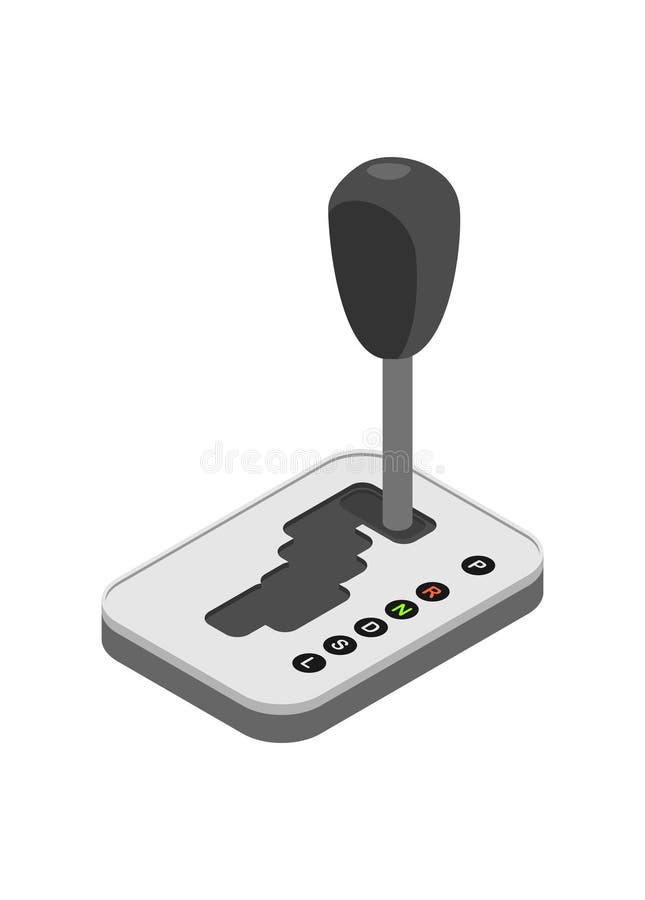 Automatic Car Gear Lever in Isometric View. Simple Flat Illustration ...