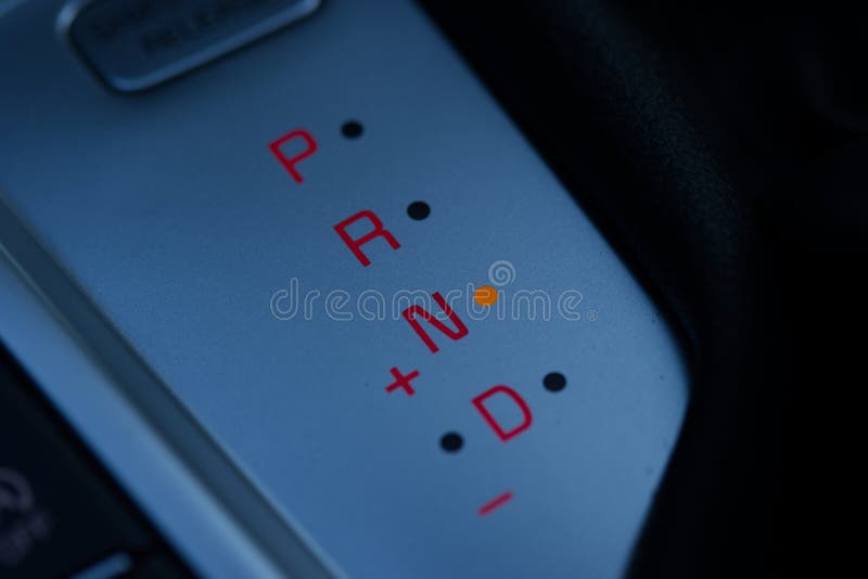 Automatic Car Gear Position Control Panel and the Gear Lever at Neutral ...