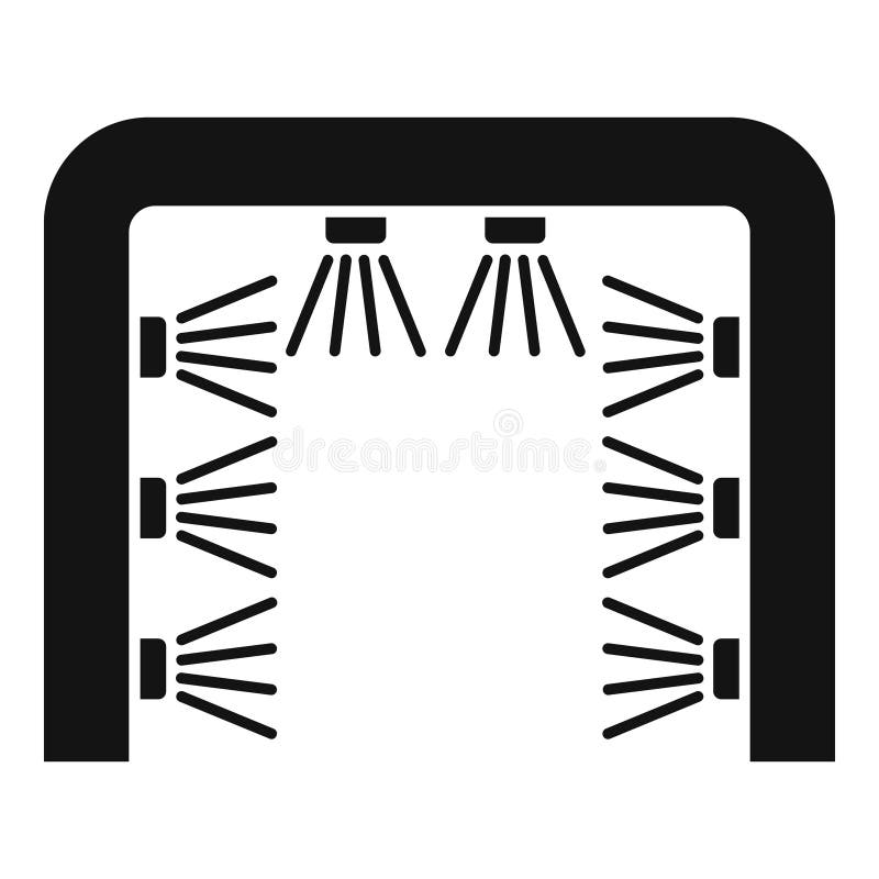 Automatic Car Wash System Spraying Water Icon Stock Vector ...