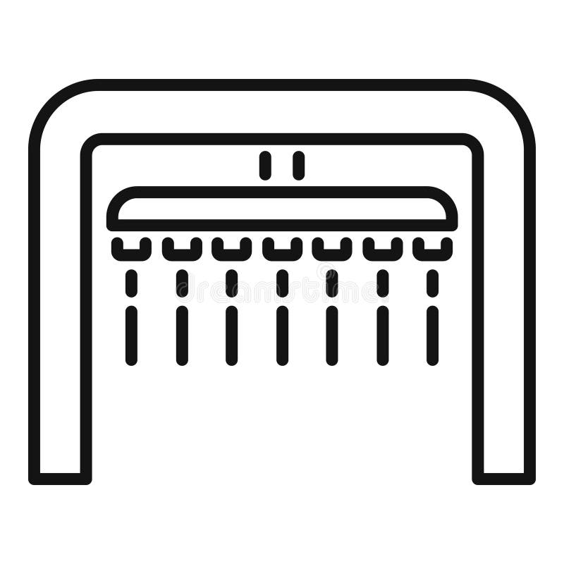 Automatic Car Wash System Spraying Water, Side View Stock Vector ...