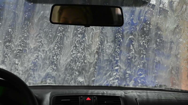 Automatic Car Wash. View from Inside. Stock Footage - Video of soap ...