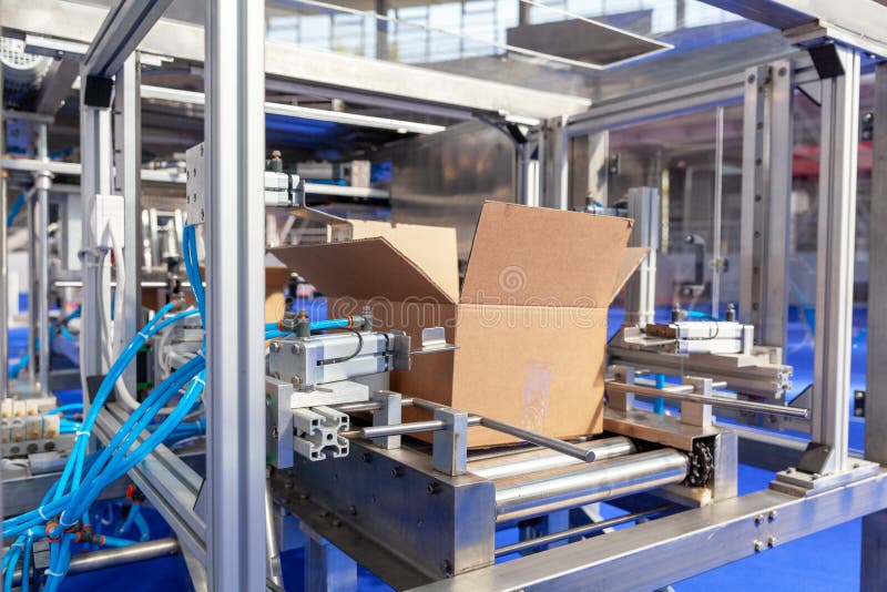 Automatic Cardboard Package Box Packaging Machine Stock Image - Image ...