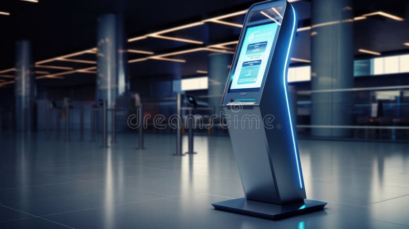 Automatic Check-in Machine in Airport, Boarding Pass Printer. Self ...
