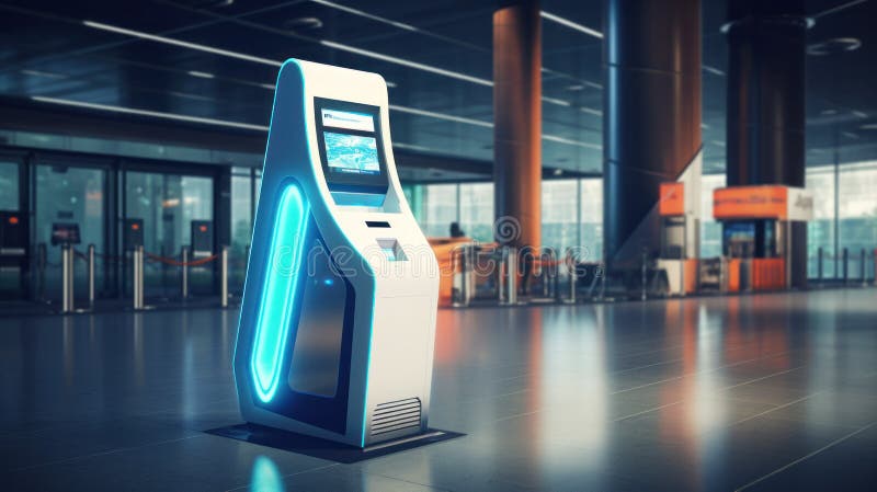 Automatic Check-in Machine in Airport, Boarding Pass Printer. Self ...