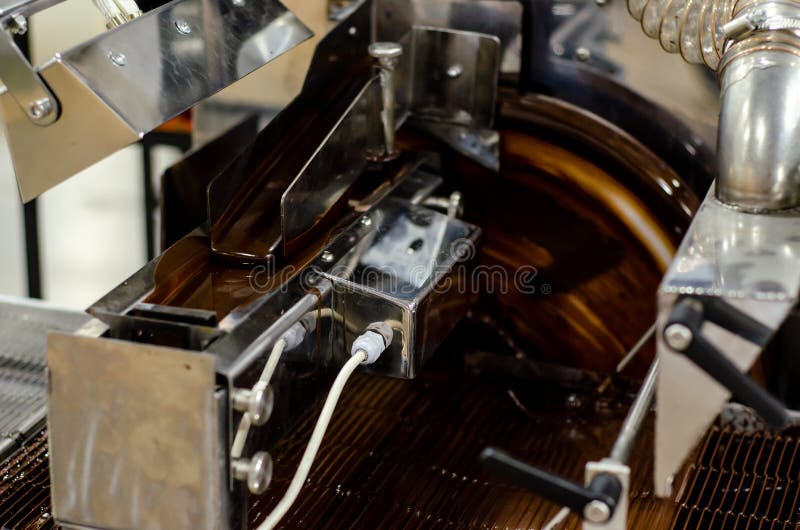 Automatic Chocolate Machine for Cookie Stock Image - Image of industry ...