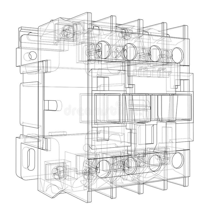 Automatic Circuit Breaker Concept Stock Vector - Illustration of draw ...