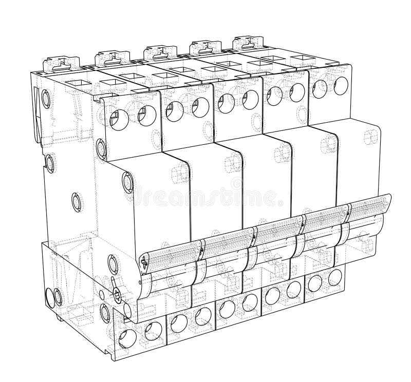 Automatic Circuit Breaker Concept Stock Illustration - Illustration of ...