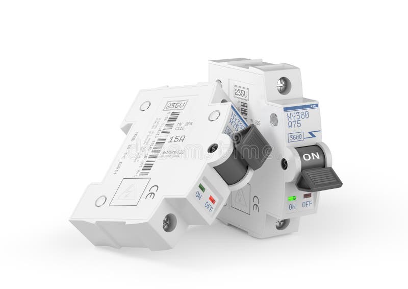 Automatic fuse-switches stock image. Image of amperage - 13645185