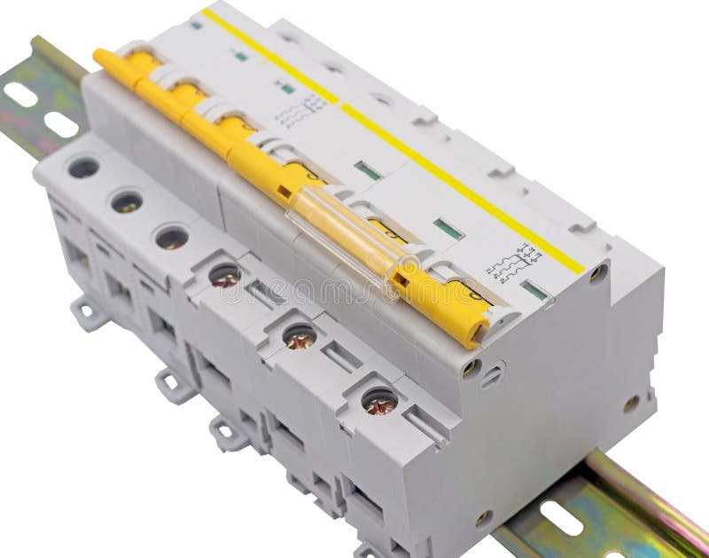 Automatic Circuit Breaker Isolated on a White Stock Photo - Image of ...