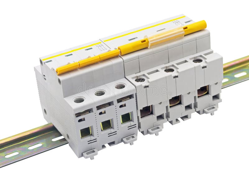 Automatic Circuit Breaker Isolated on a White Stock Image - Image of ...