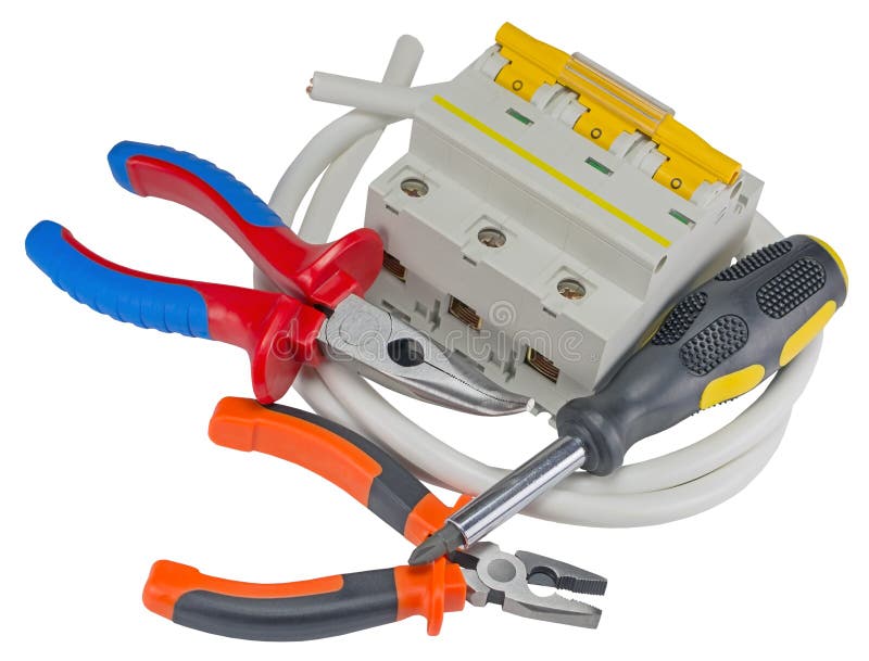 Automatic Circuit Breaker and Tools Stock Image - Image of control ...