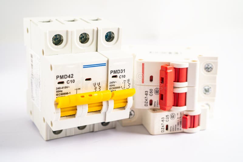 Automatic Circuit Breaker on White Background, Control and Protect ...