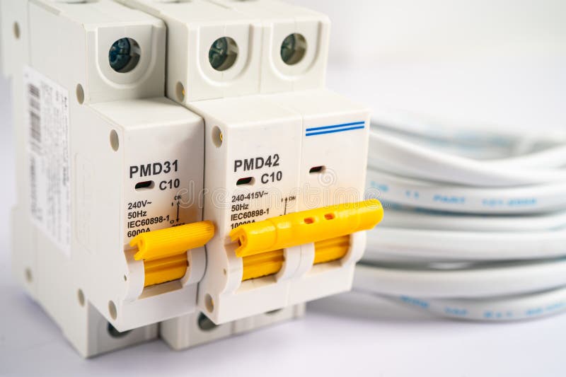 Automatic Circuit Breaker on White Background, Control and Protect ...