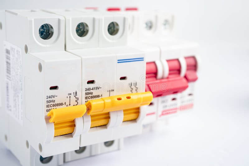 Automatic Circuit Breaker on White Background, Control and Protect ...
