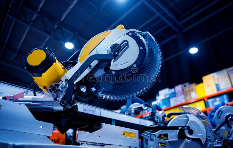 Automatic Circular Saw for Cutting Wood at the Showroom Stock Image ...