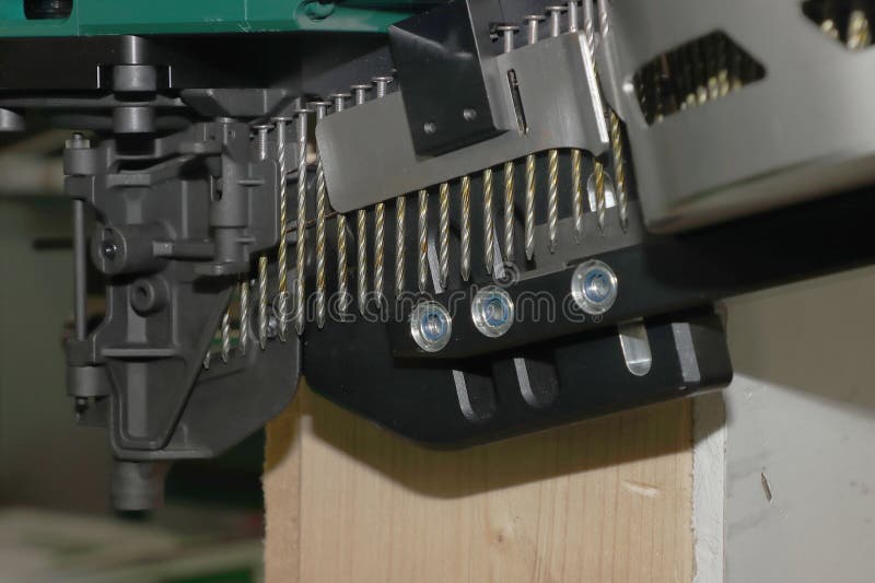 Automatic CNC Nailer Detail Stock Image - Image of carpenter, handyman ...