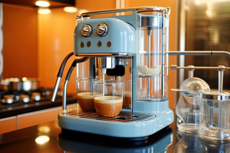 Automatic Coffee Machine in Kitchen. Generative AI Stock Illustration ...