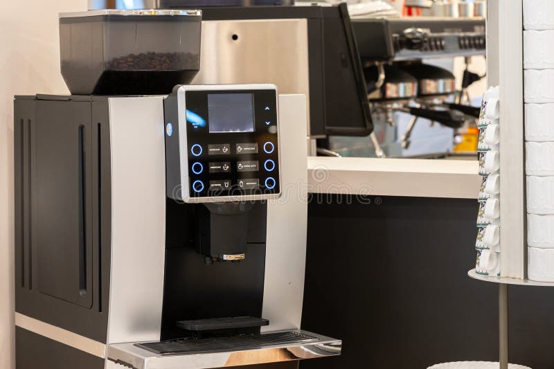 Automatic Coffee Machine with Touch Screen Stock Photo - Image of ...