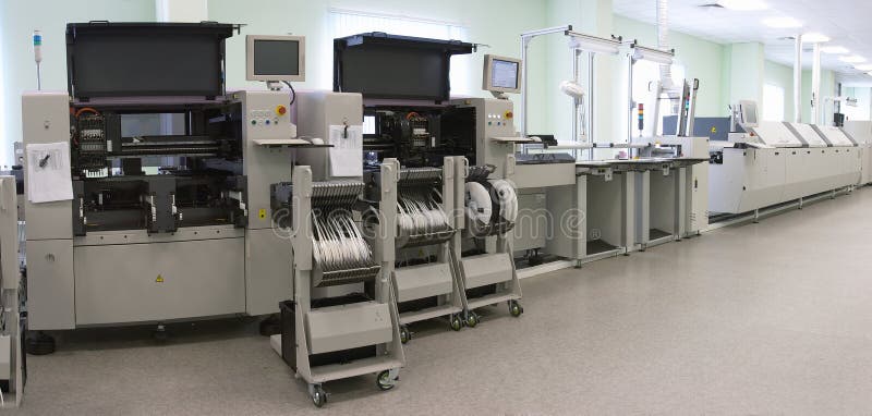 Automatic Computer Production Line Stock Photo - Image of mechanic ...