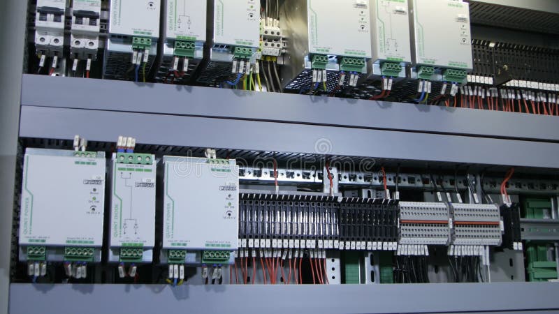 Automatic Control Panel Cabinet with Buttons Wires Blocks Stock Video ...