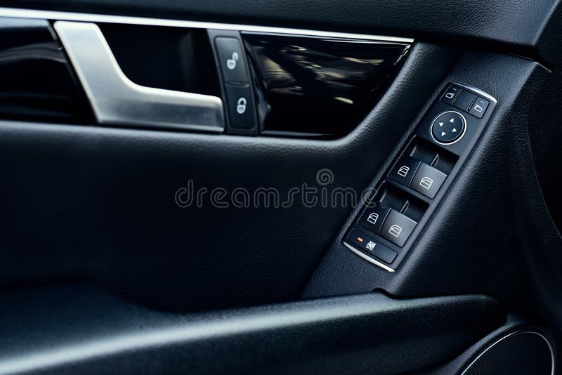 Automatic Control Panel of Car Windows Close Up Stock Photo - Image of ...