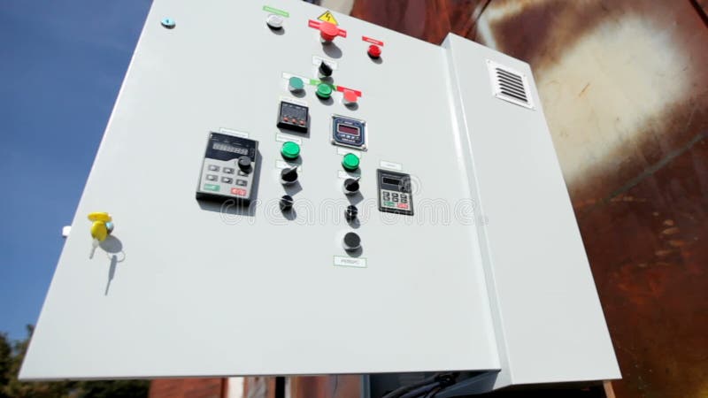 Automatic Control Panel with Different Buttons and Lights. Climate ...