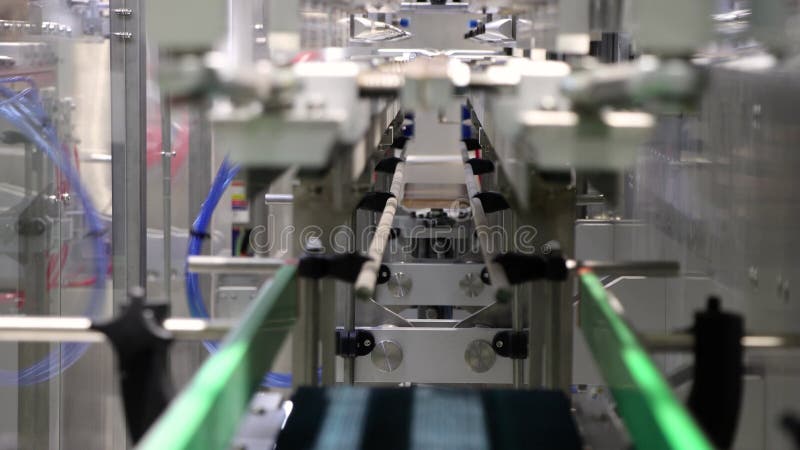 Automatic Conveyor Belt Machine in Factory. Machine for Serial and ...