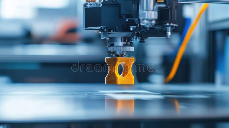 Automatic 3d Printer Creating an Industrial Product in a Manufacturing Plant Stock Illustration ...