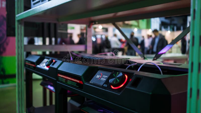 Automatic 3D Printer Machines Working at Modern Technology Exhibition ...