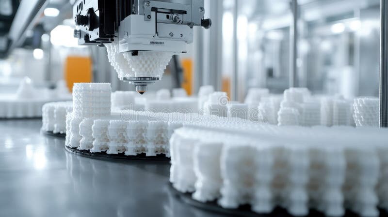 Automatic 3d Printer Printing Geometric Shapes in Modern Laboratory ...