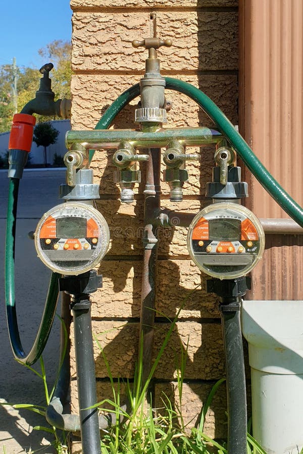 Automatic Digital Tap Timer Connected To a Standard Garden Tap Outdoors ...