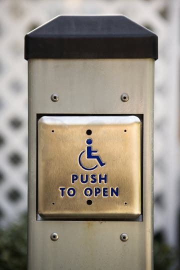 Automatic Door Button for Handicapped People. Stock Photo - Image of ...