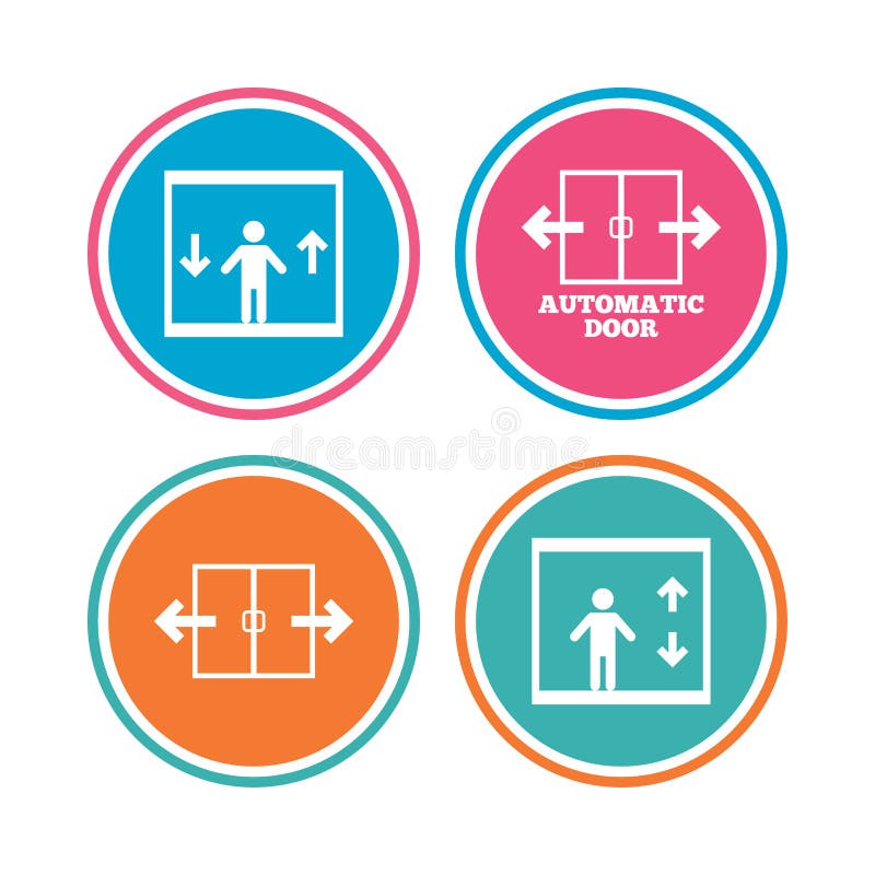 Automatic Door Icons. Elevator Symbols Stock Vector - Illustration of ...