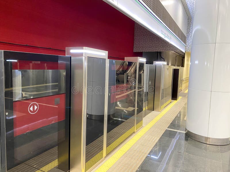 Automatic Door Platform System at a New Modern Metro Station. Metro ...