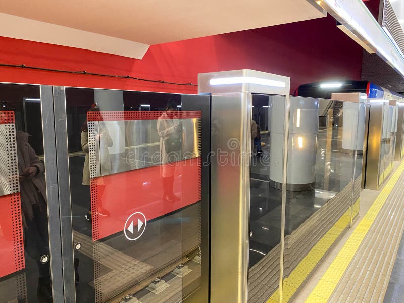 Automatic Door Platform System at a New Modern Metro Station. Metro ...